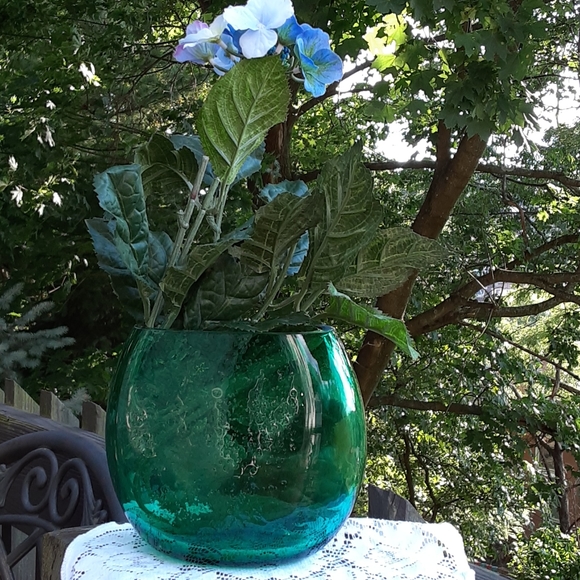 Hand Crafted | Accents | Heavy Hammered Glass Vace | Poshmark